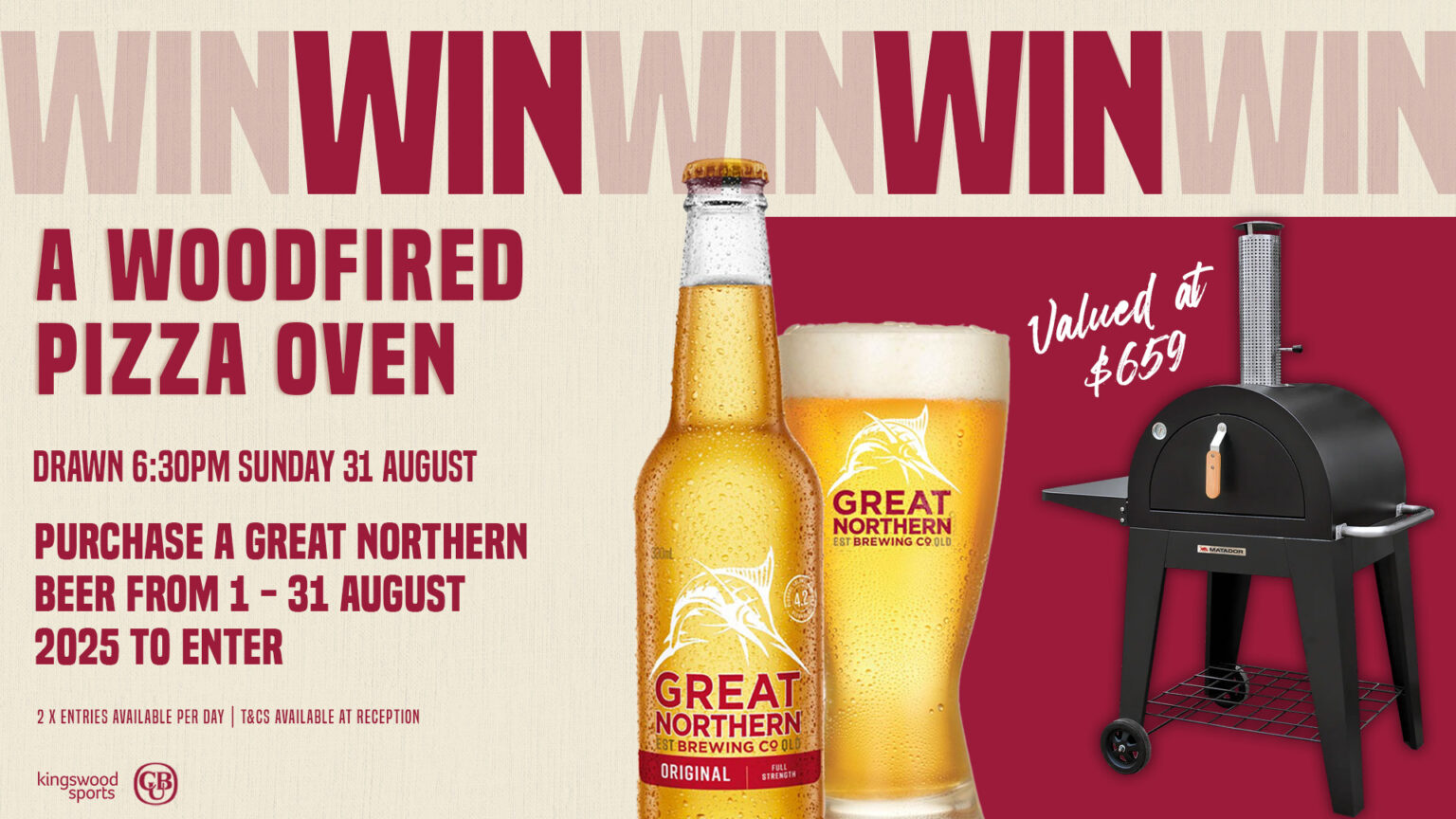 Win a Woodfire Pizza Oven | Easts Kingswood